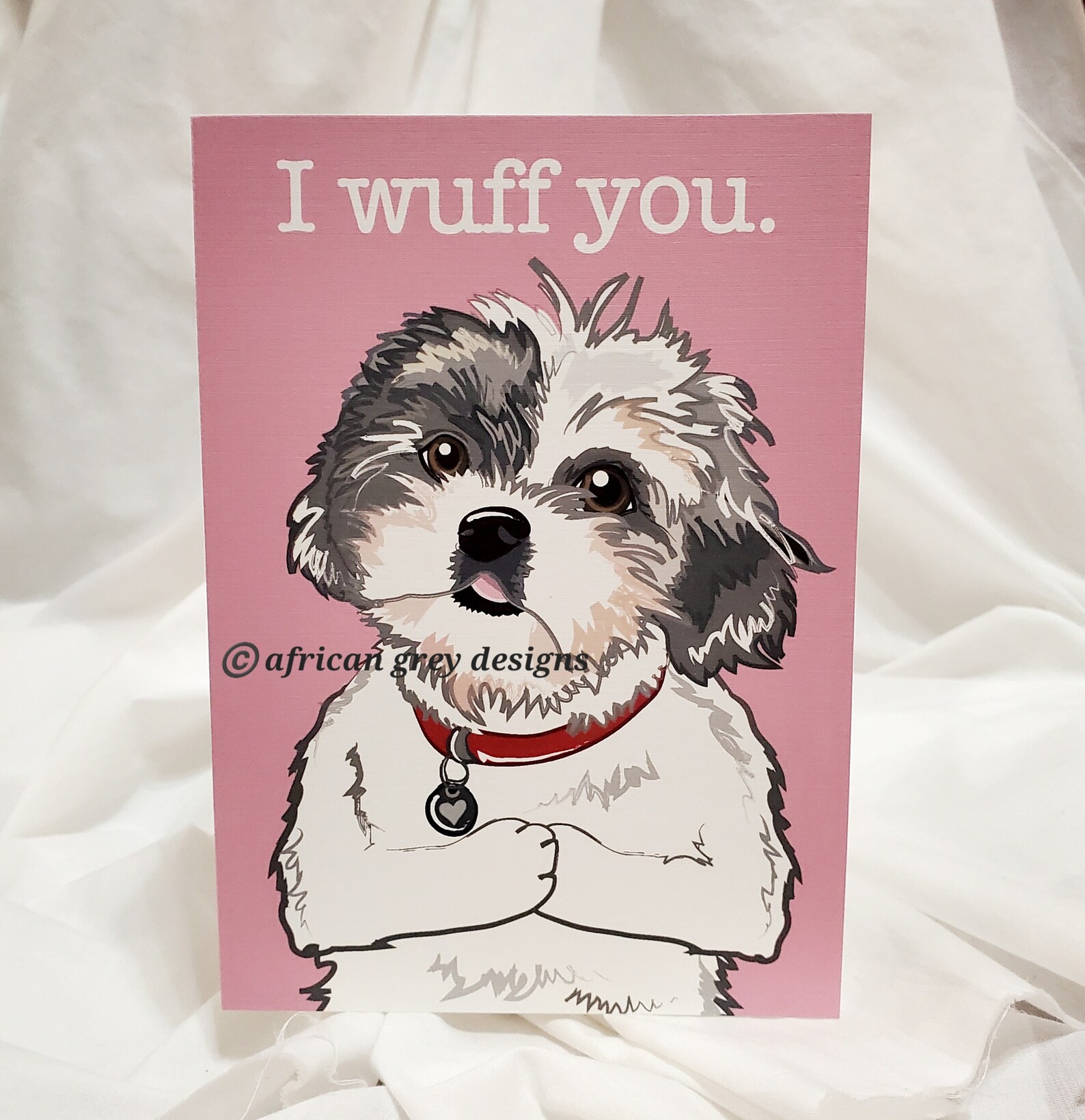 Shih Tzu Wuff You Greeting Card - Etsy