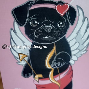 Cupid Pug Greeting Card - Etsy