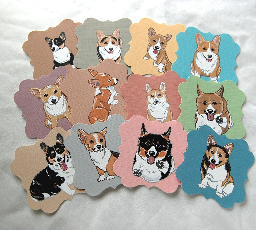 Corgi Die Cut Collection Eco-friendly Set of 12 | Etsy