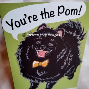 You're the Pom Greeting Card - Black Pomeranian - Etsy