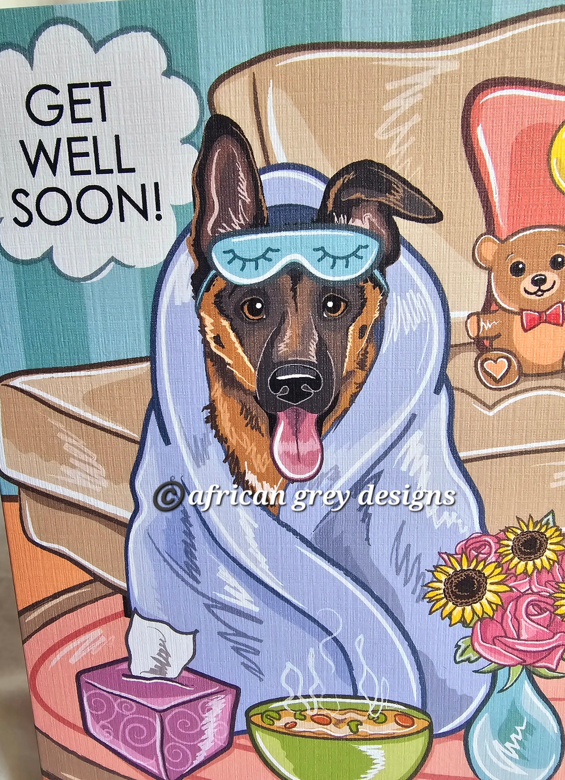 Get Well German Shepherd Greeting Card - Etsy