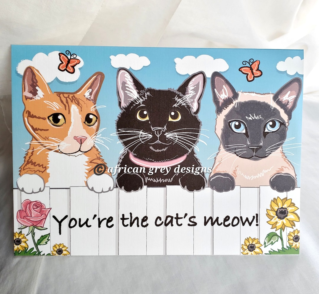 Cat's Meow Greeting Card - Etsy