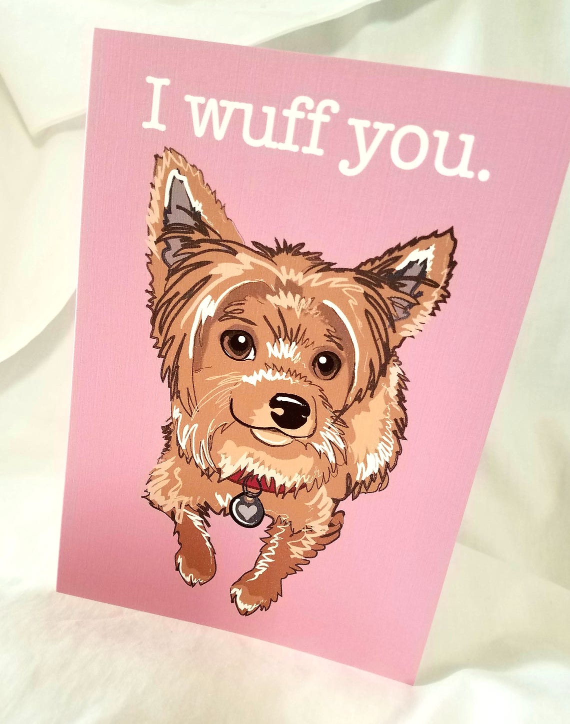 Wuff You Yorkshire Terrier Greeting Card - Etsy