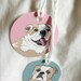 Bulldog Gift Tags - Circles - Set of 6 - Printed on Recycled Linen ...