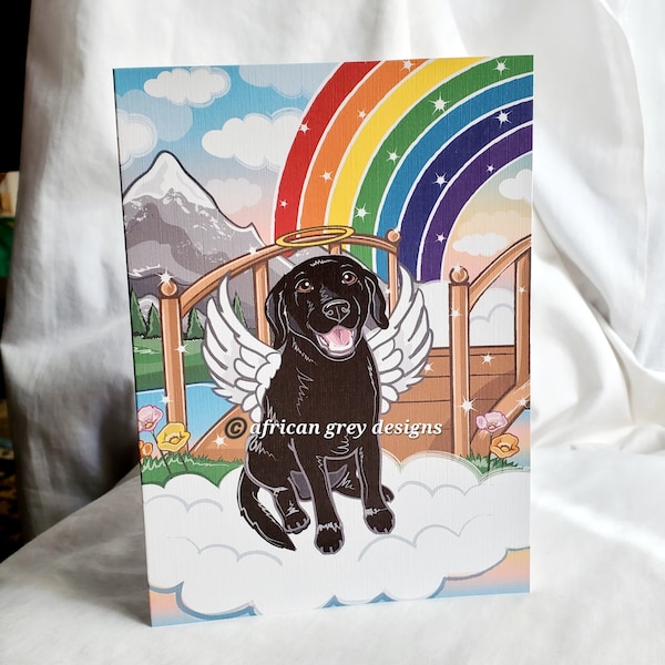 Black Lab Rainbow Bridge Card - Etsy