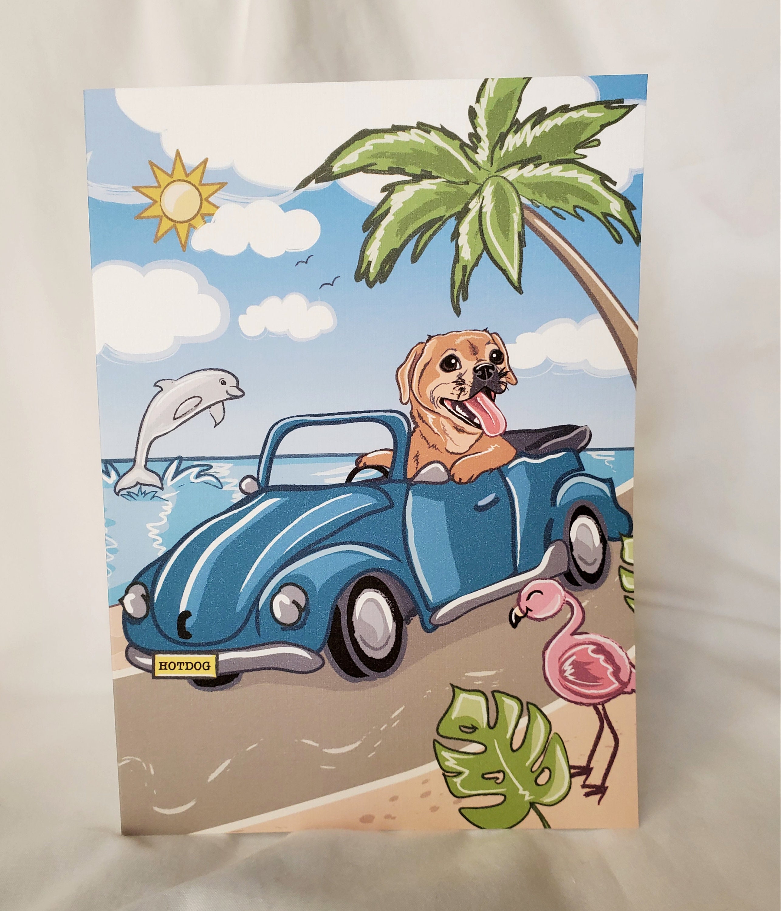Paper & Party Supplies Beach Puggle Greeting Card Greeting Cards ...