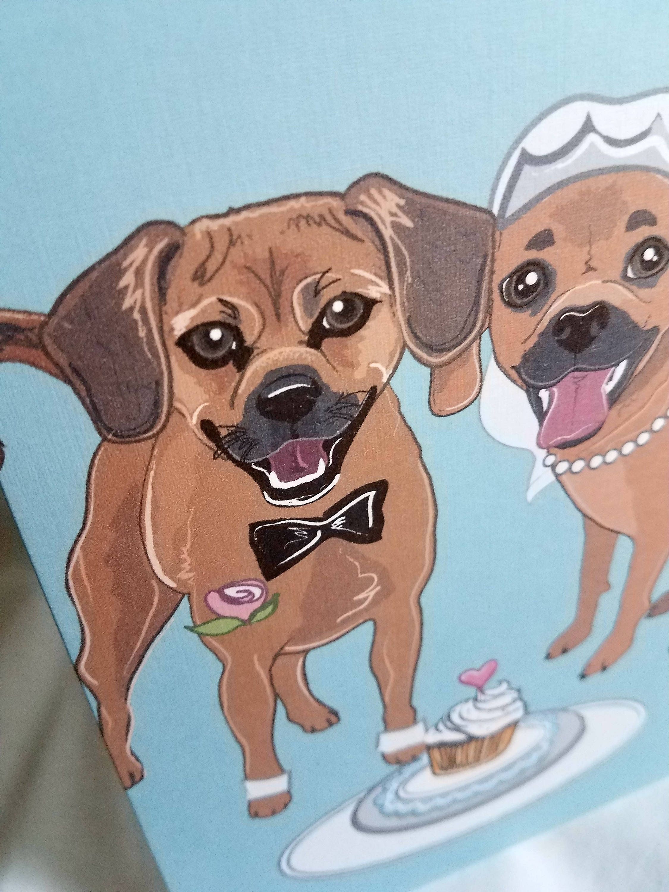 Wedding Puggles Greeting Card | Etsy