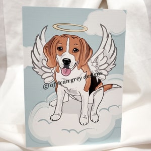 Angel Beagle Greeting Card - Etsy
