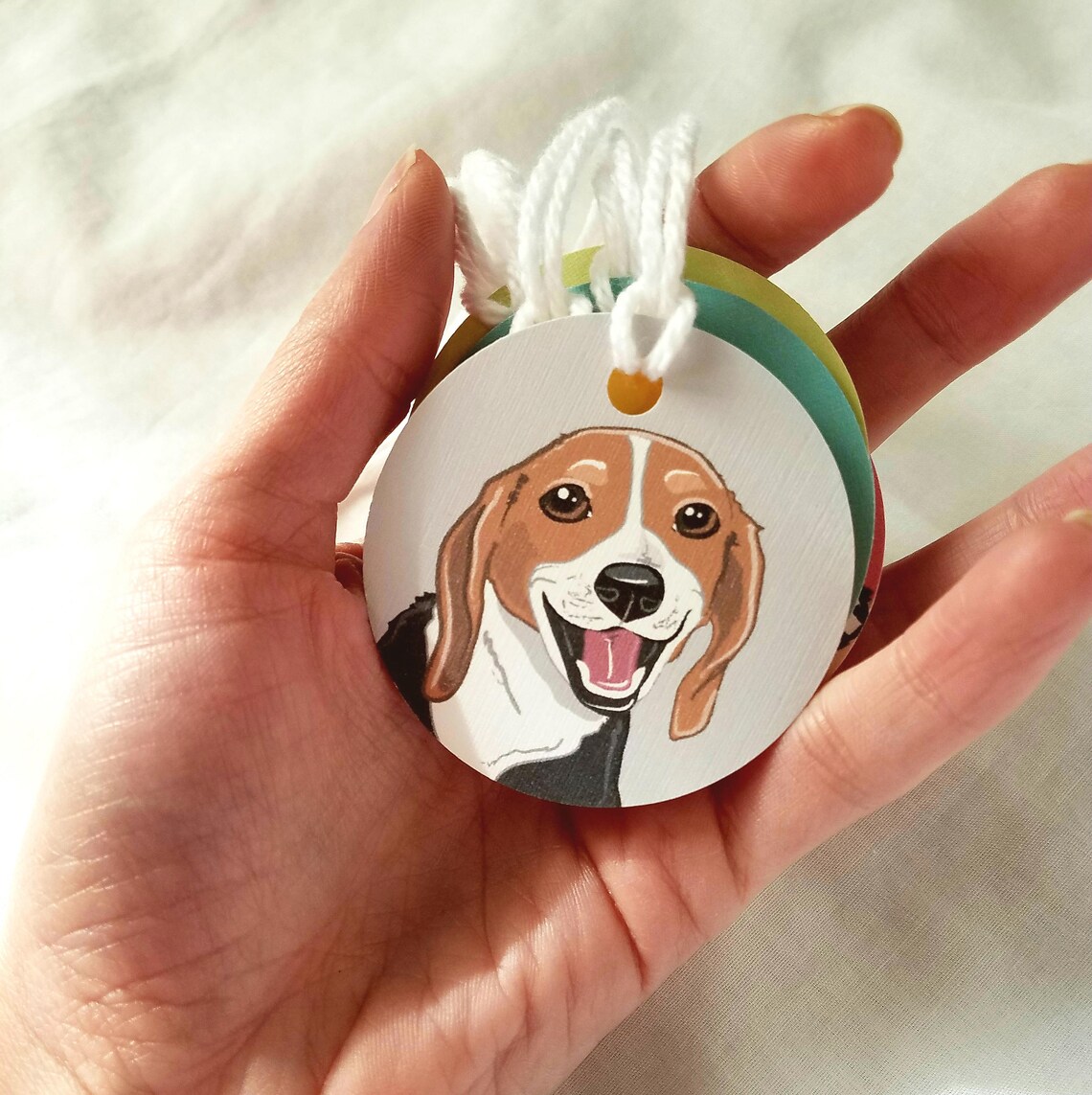 Beagle Gift Tags Circles Set of 6 | Etsy