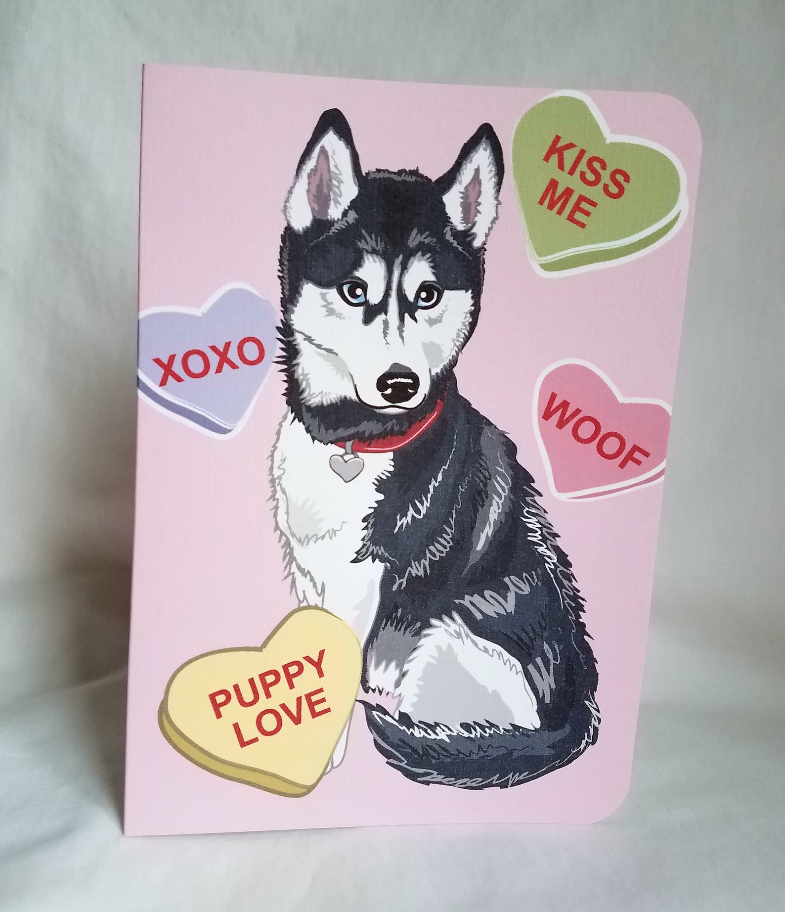 Siberian Husky Puppy Love Greeting Card | Etsy