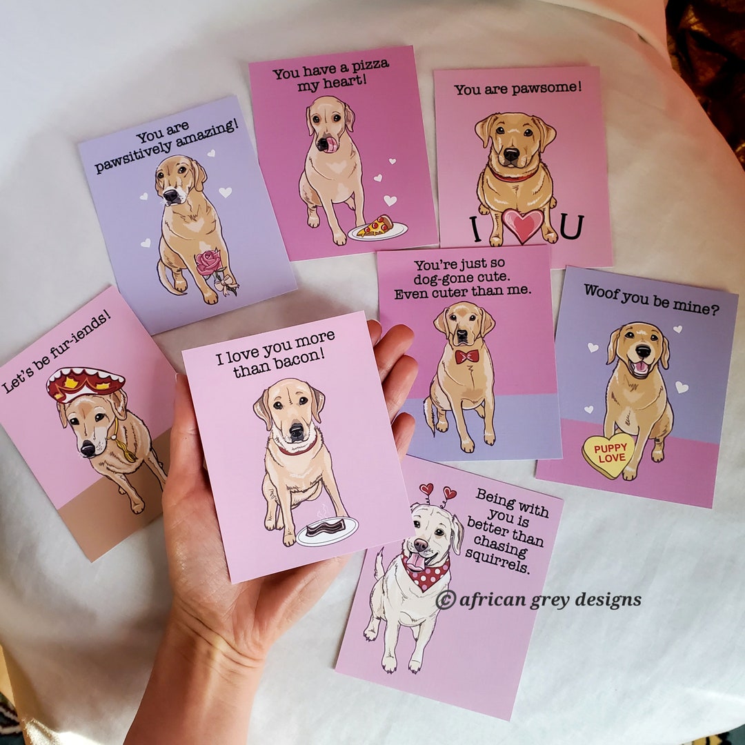 Yellow Lab Valentines - New Bigger Size - Eco-friendly Set of 8 - 3.5 X ...