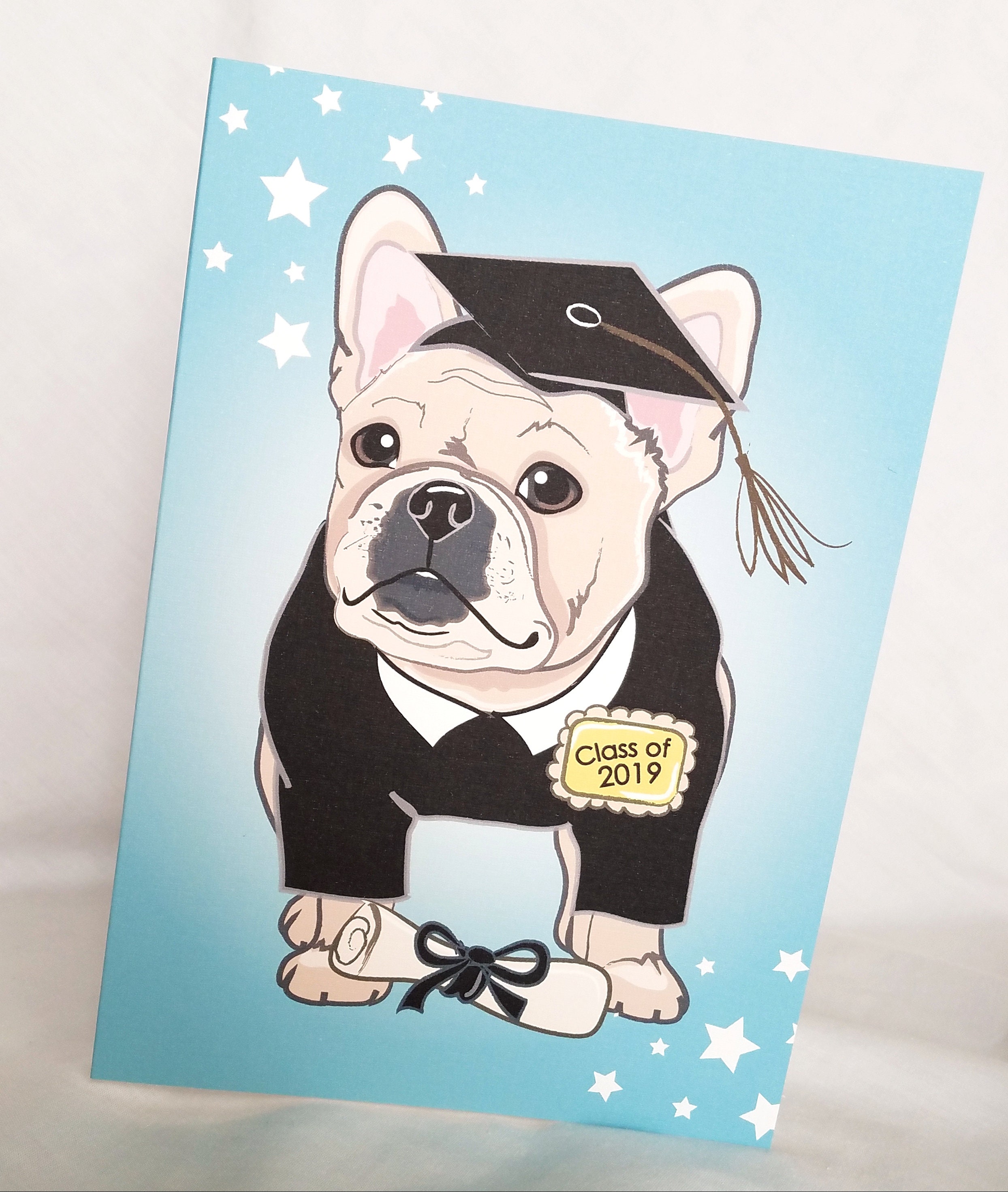 French Bulldog Graduation Greeting Card | Etsy