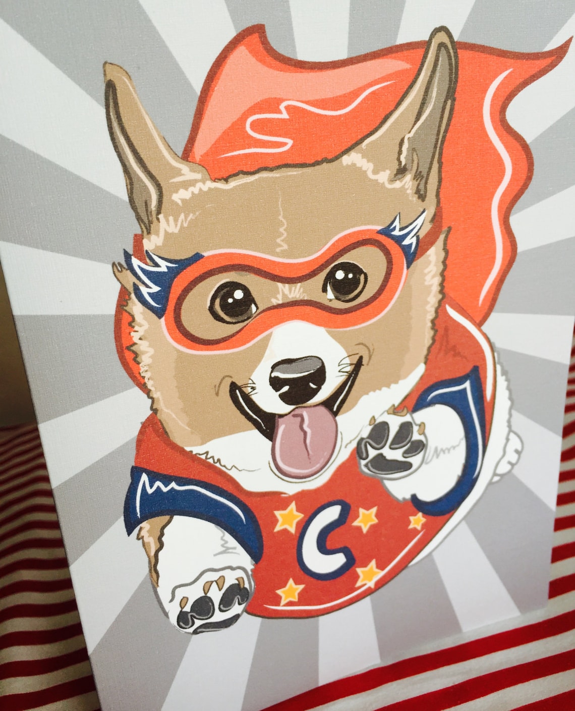 Super Corgi Greeting Card Customizable with Your Letter | Etsy