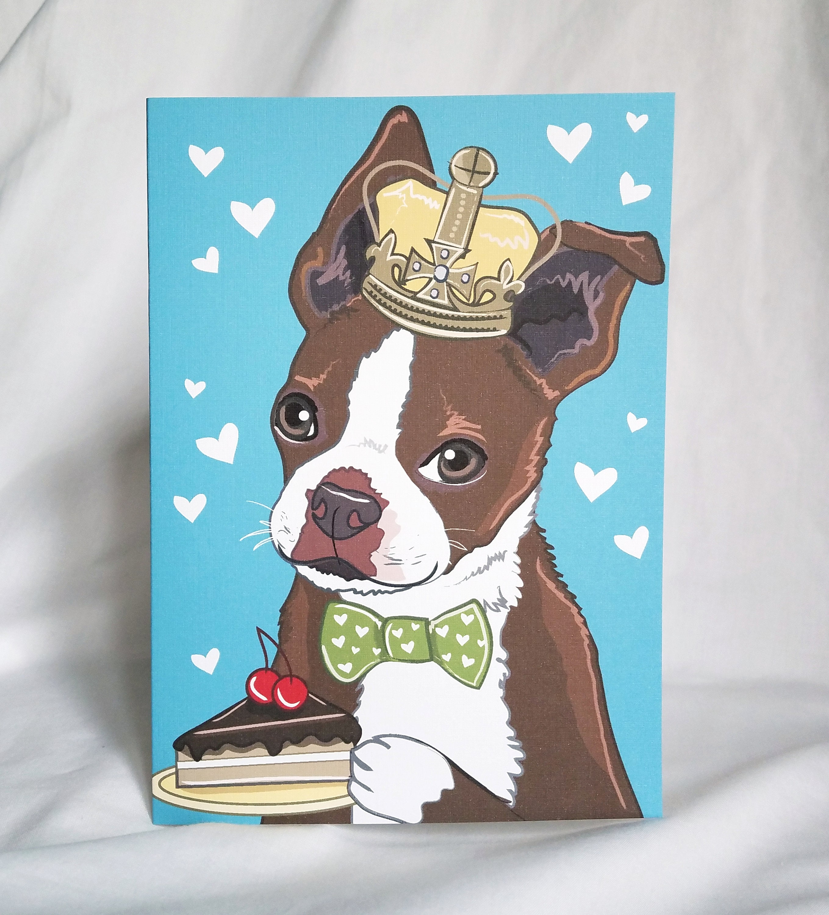 Paper & Party Supplies Birthday Cards Daisy Boston Terrier Greeting ...