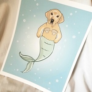 Yellow Labrador Retriever Mermaid Bikini Shell Top | Etsy