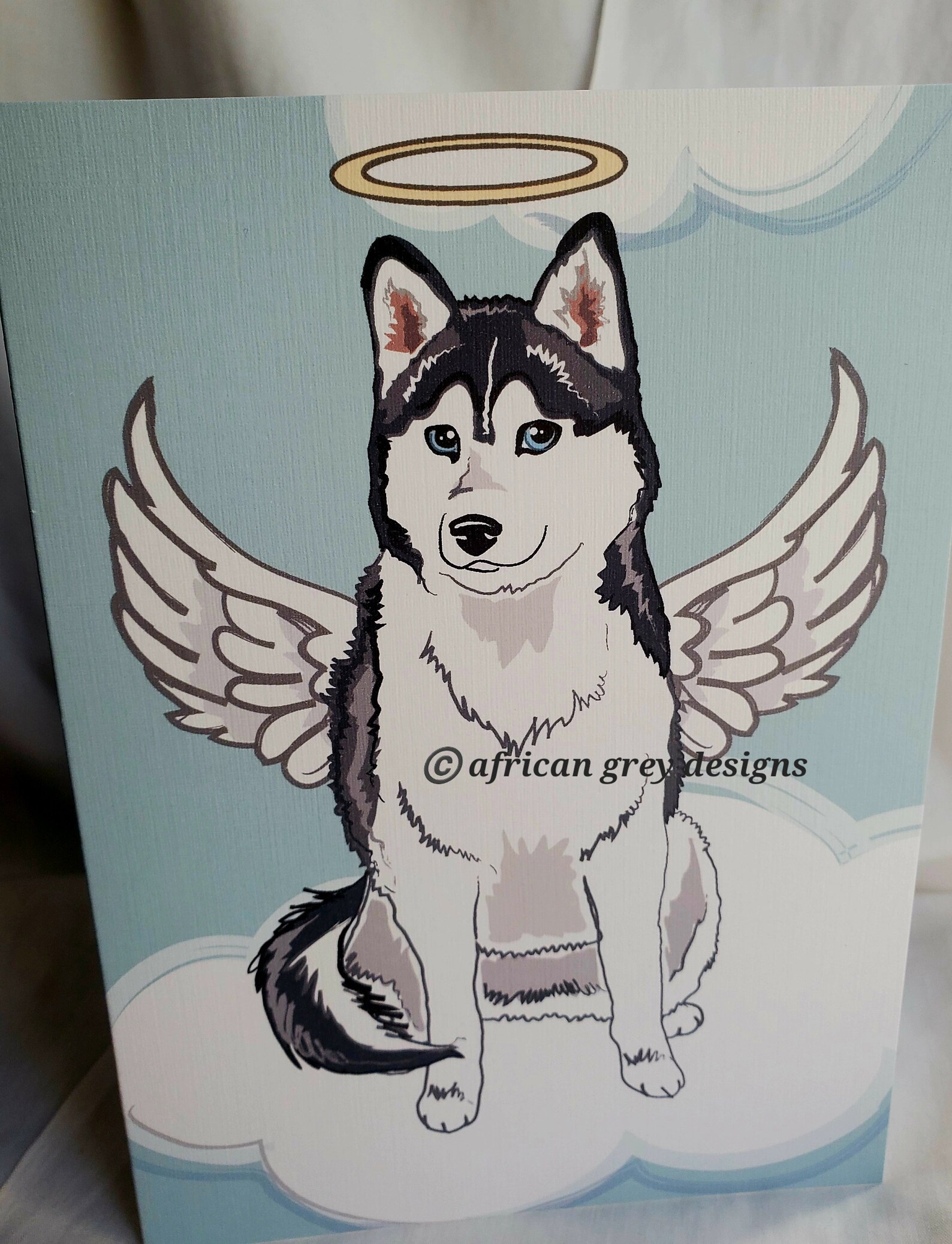 Angel Siberian Husky Greeting Card - Etsy