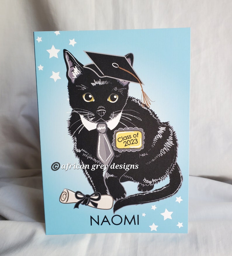Orange Tabby Cat Graduation Greeting Card - Etsy