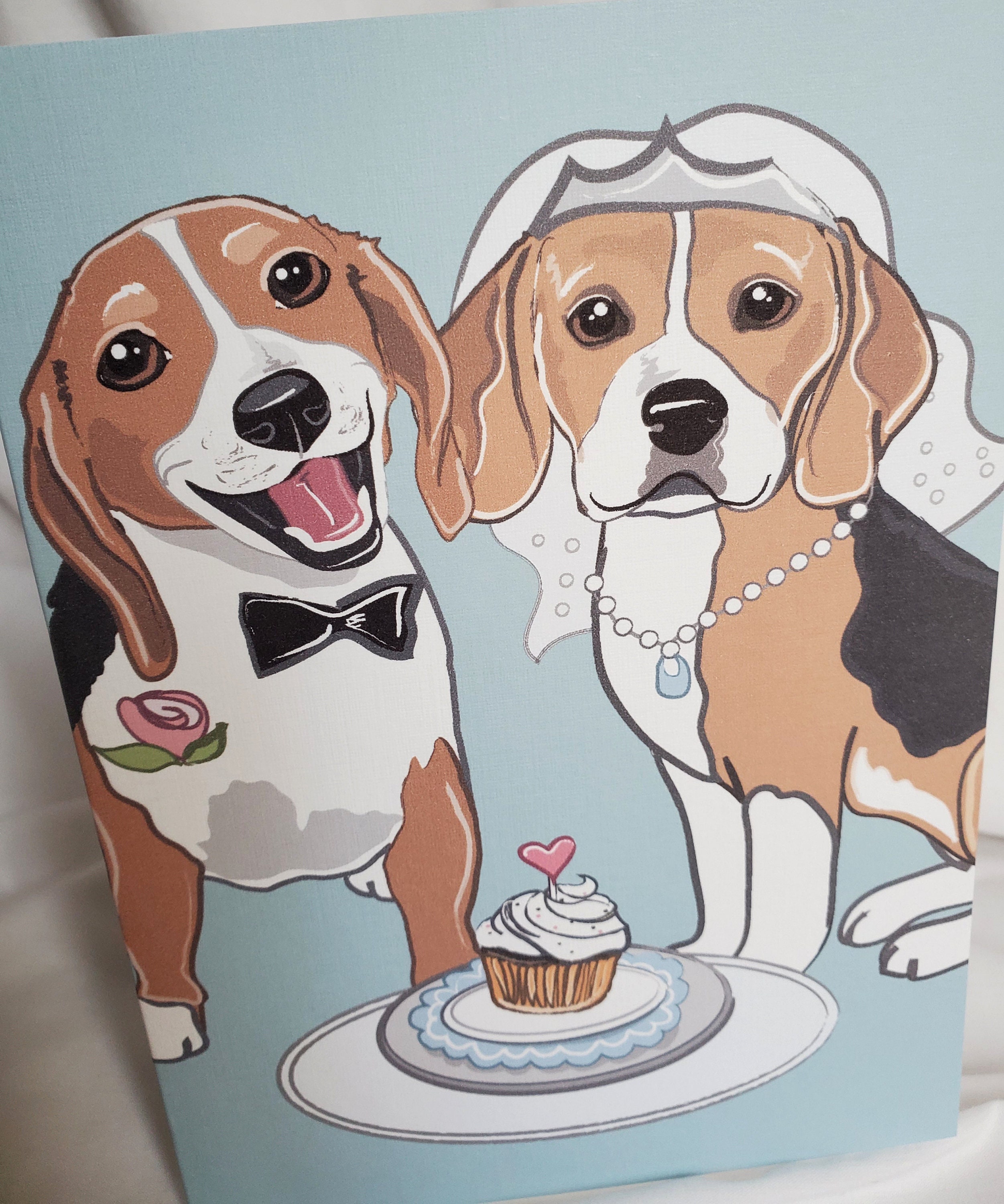 Wedding Beagles Greeting Card | Etsy