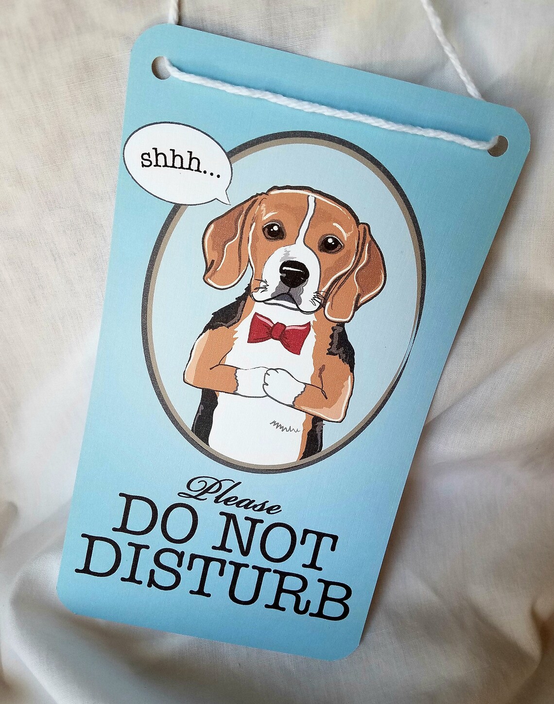 Beagle Do Not Disturb Sign - Printed on Recycled Linen Paper - Etsy