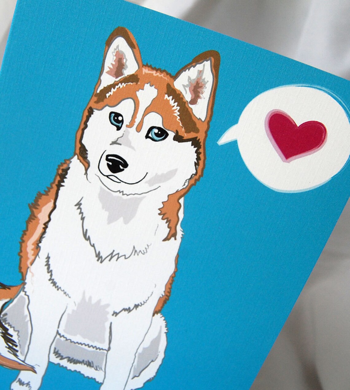 Husky Heart Greeting Card Red Husky - Etsy