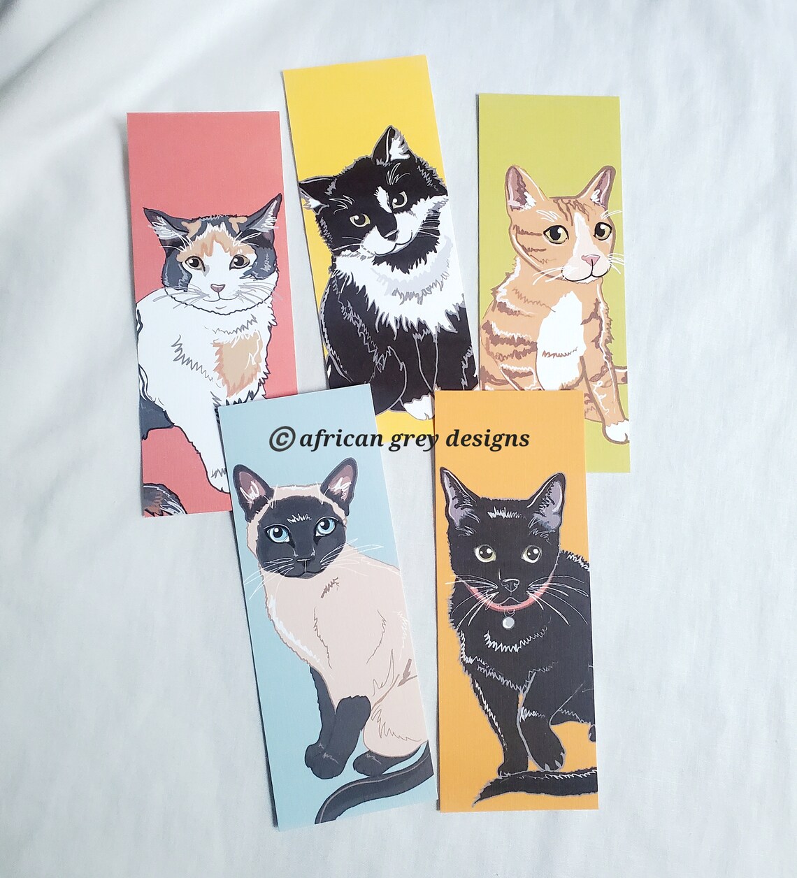Bright Cat Bookmarks Eco-friendly Set of 5 - Etsy