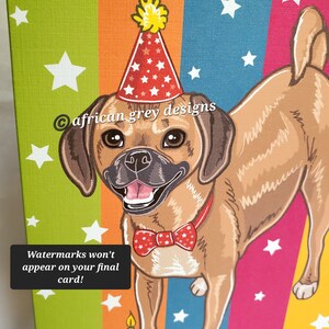 Puggle Rainbow Birthday Greeting Card - Etsy
