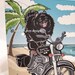 Motorcycle Pomeranian Greeting Card - Beach Background - Etsy