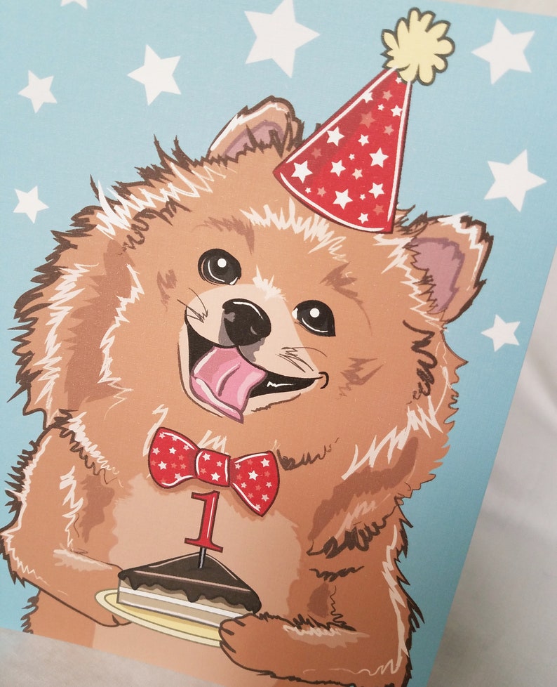 Custom Birthday Pomeranian Greeting Card Customize With Your - Etsy