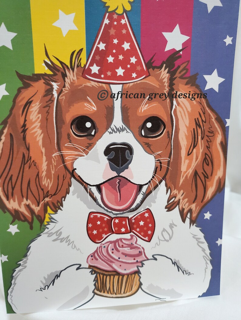 Birthday Cavalier King Charles Spaniel Greeting Card - Etsy