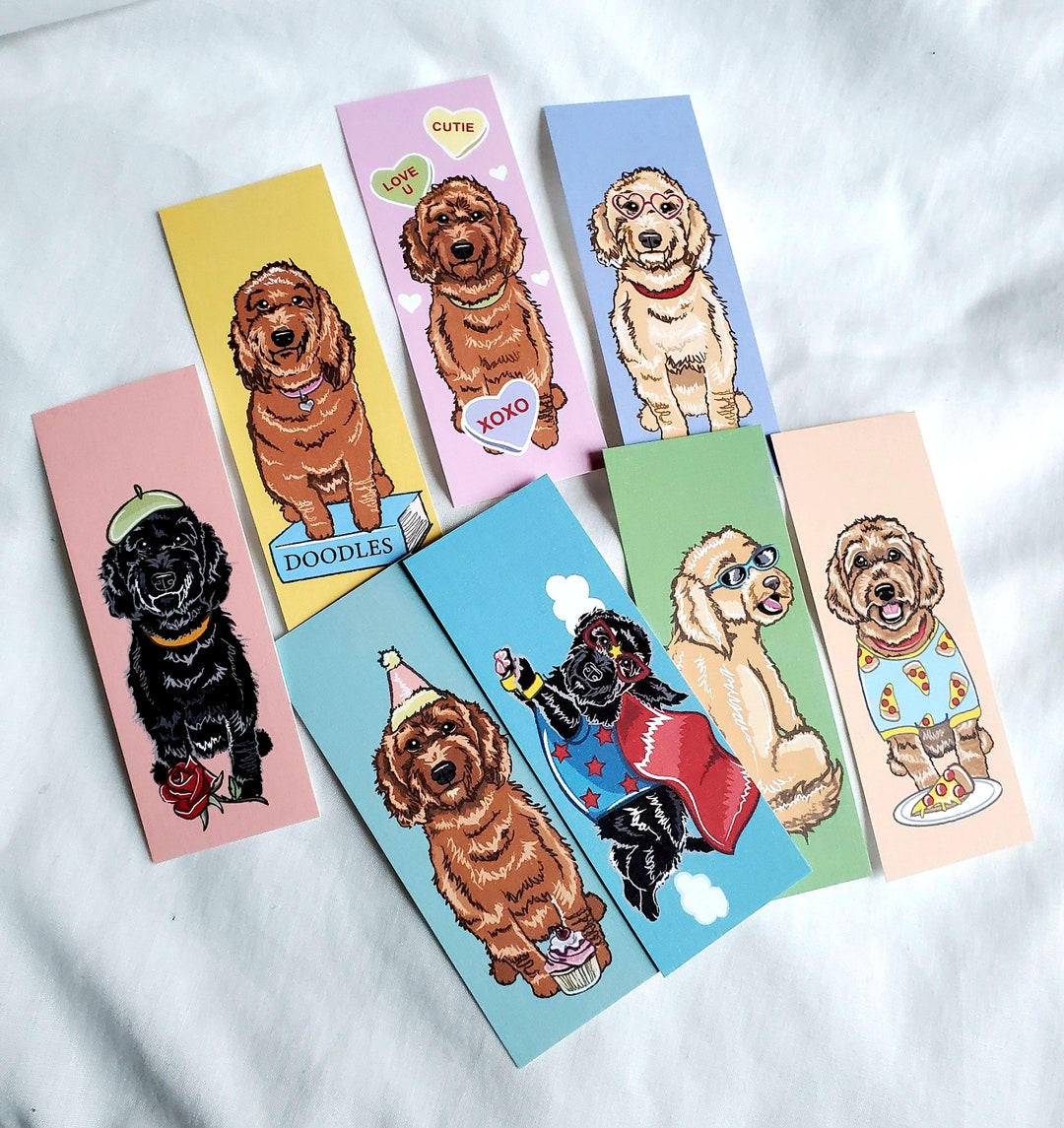 Mini Doodle Bookmarks - Eco-friendly Set of 8 - Labradoodle ...