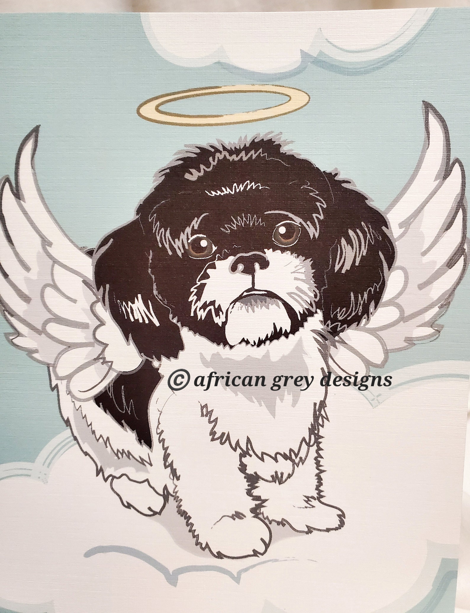 Angel Shih Tzu Greeting Card - Etsy