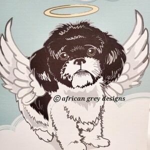 Angel Shih Tzu Greeting Card - Etsy