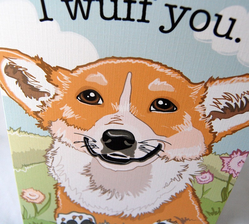 Smiling Corgi Greeting Card | Etsy