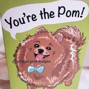 You're the Pom Greeting Card - Red Pomeranian - Etsy