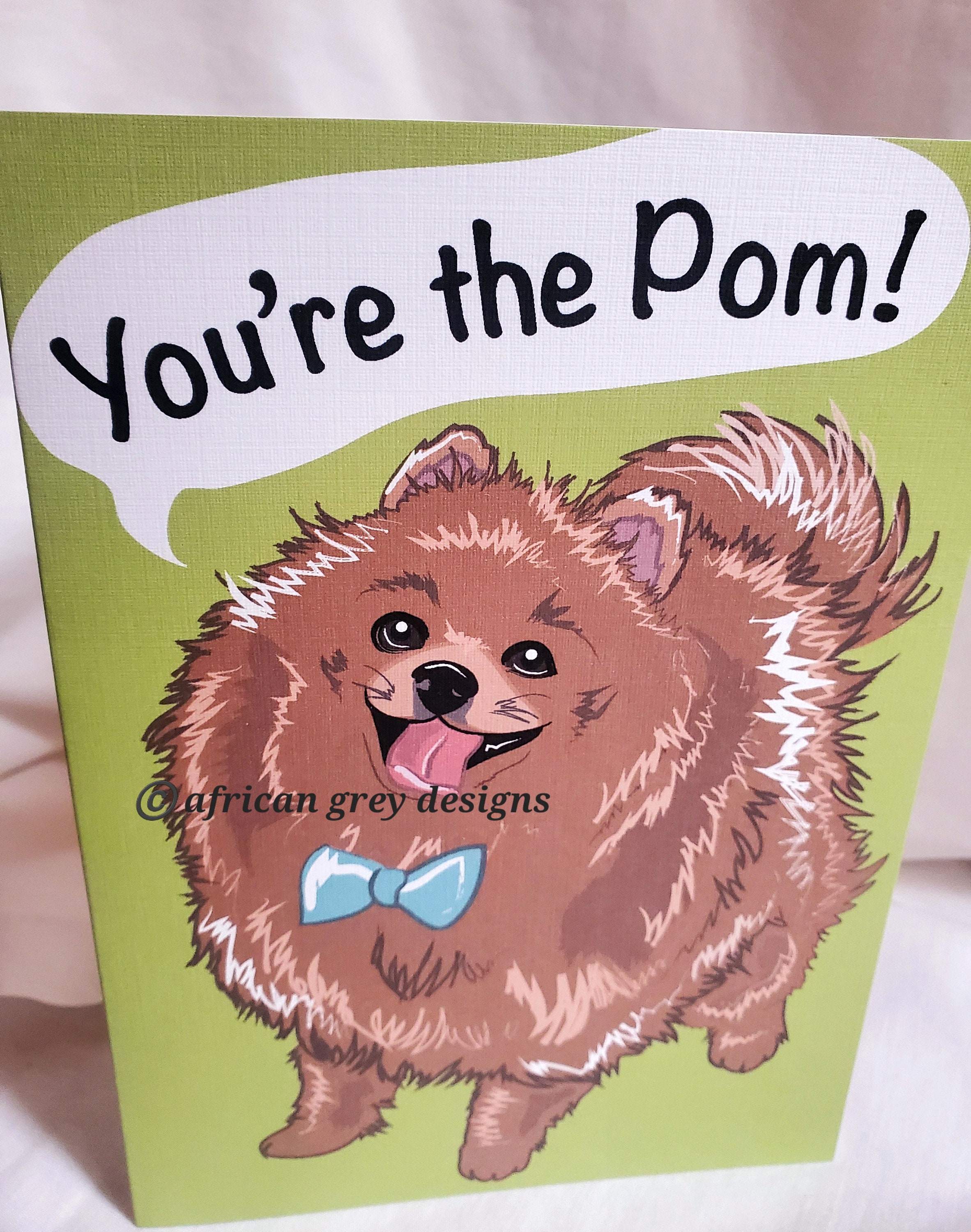 You're the Pom Greeting Card - Red Pomeranian - Etsy