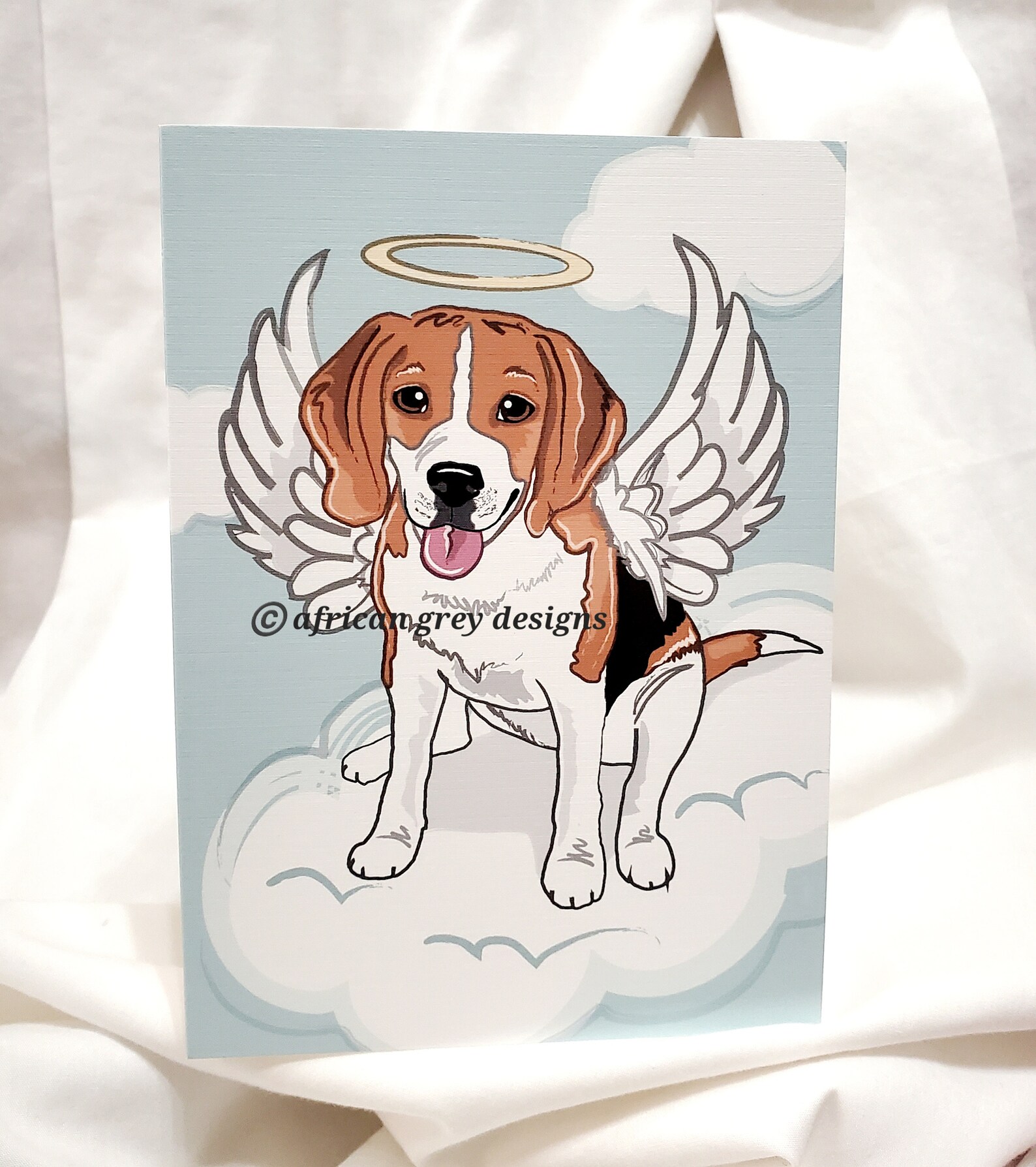 Angel Beagle Greeting Card - Etsy
