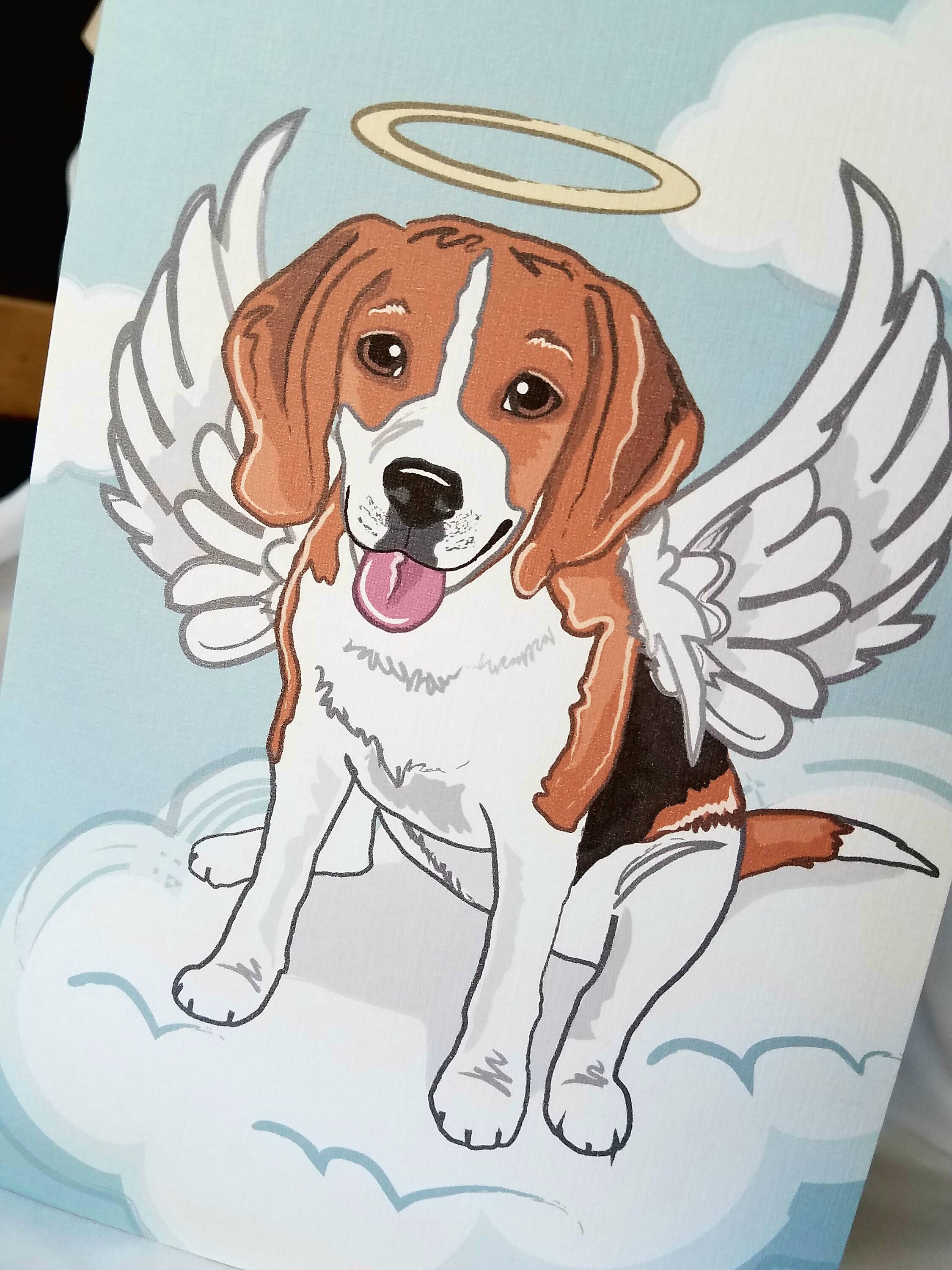 Angel Beagle Greeting Card | Etsy