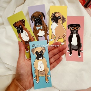 Boxer Bookmarks - Eco-friendly Set of 5 - Etsy