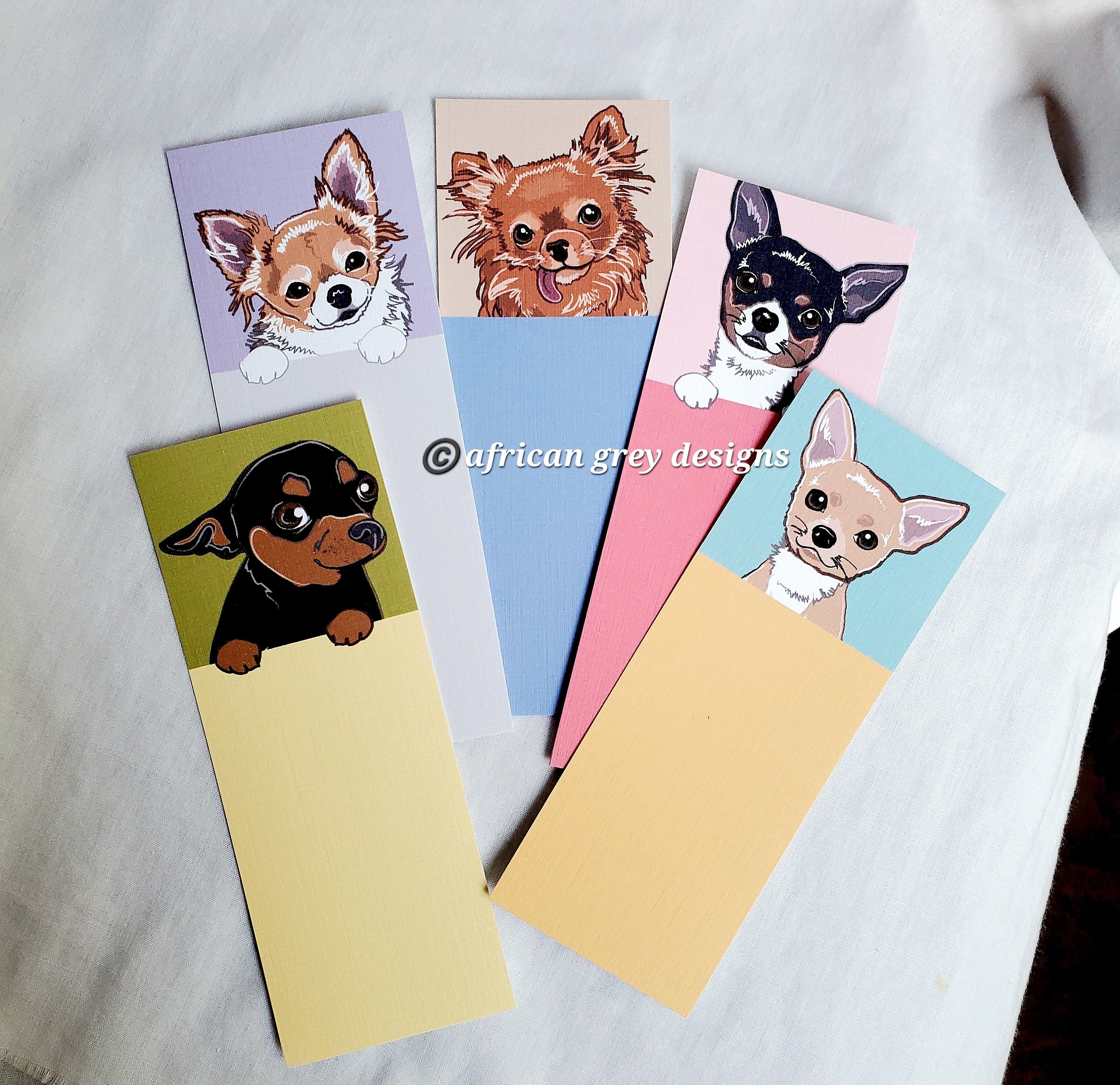 Chihuahua Bookmarks Eco-friendly Set of 5 Printed on - Etsy
