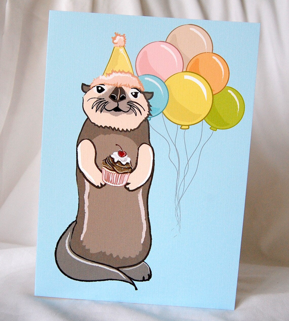 Party Otter Greeting Card | Etsy