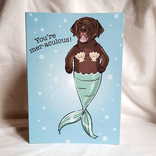 Beach Chocolate Labrador Retriever Greeting Card - Etsy