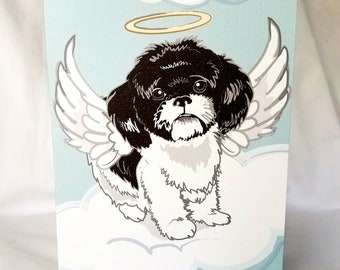 Angel Shih Tzu Greeting Card Choose Your Fur Color | Etsy