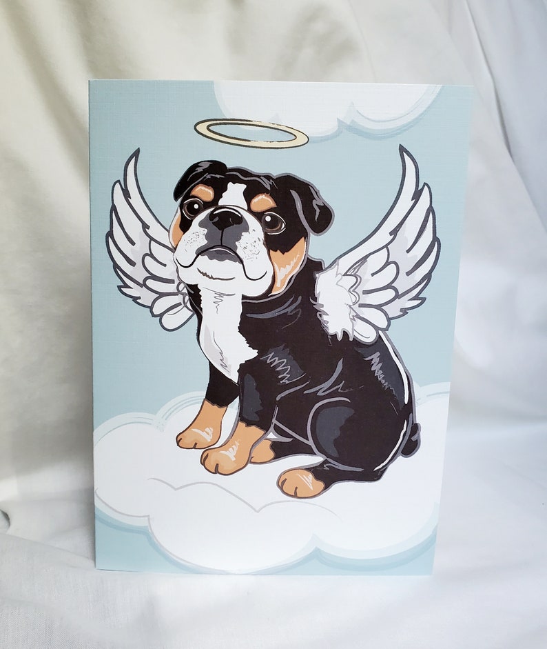 Angel English Bulldog Greeting Card Black and Tan - Etsy