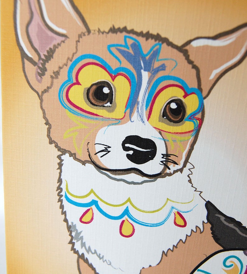 Day of the Dead Corgi Greeting Card - Etsy