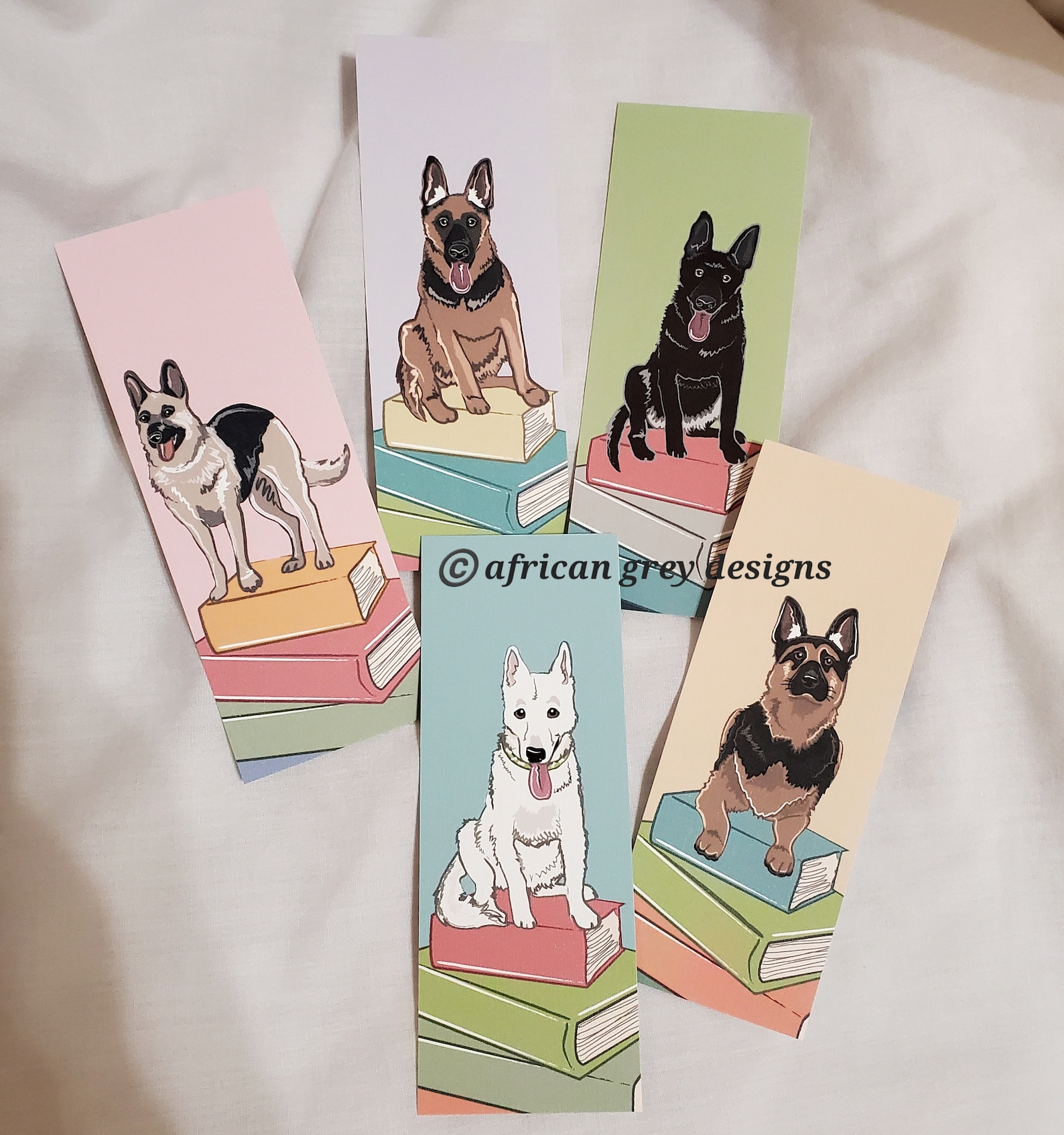 German Shepherd Bookmarks Eco-friendly Set of 5 - Etsy