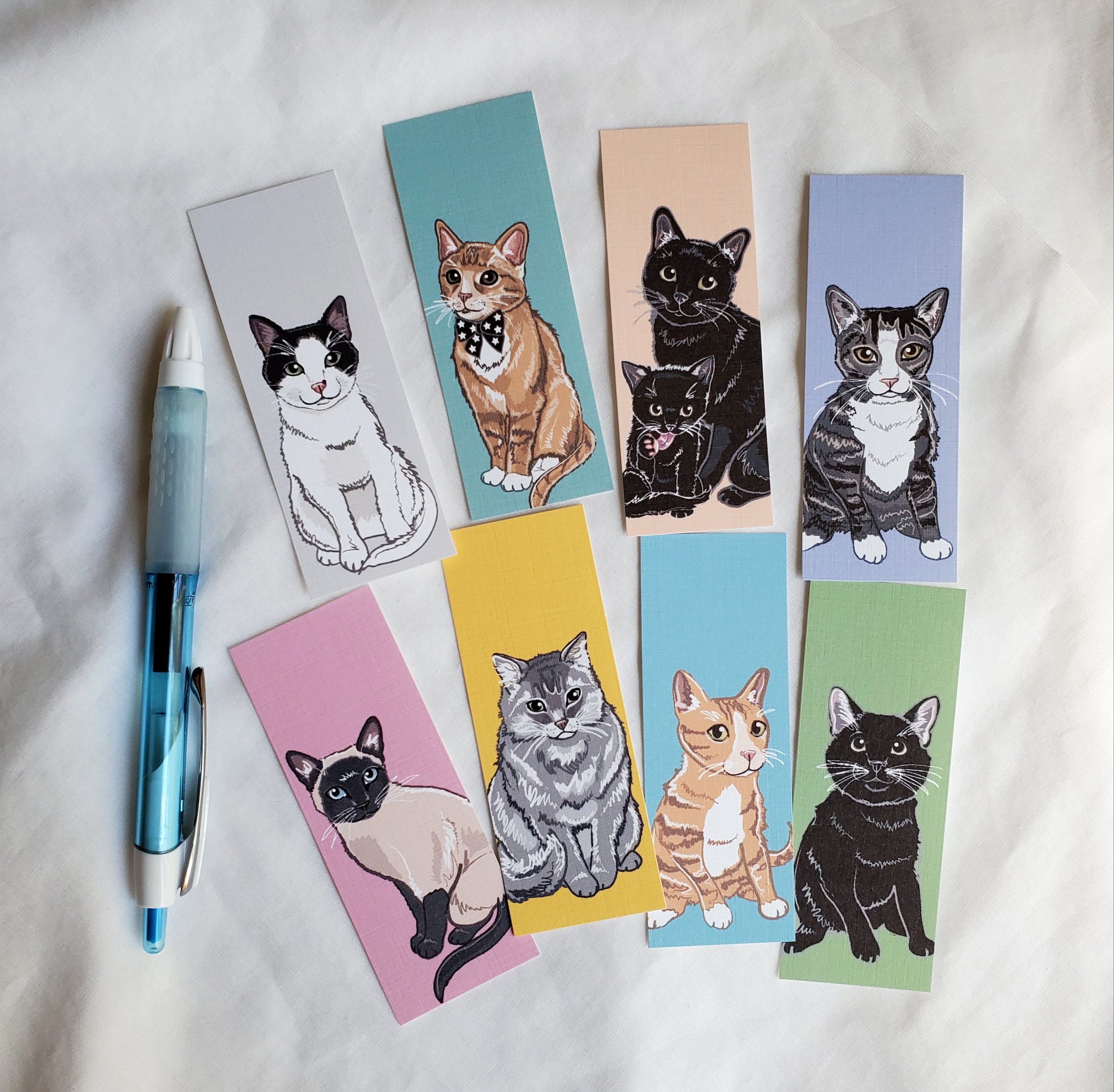 Mini Cat Bookmarks Eco-friendly Set of 8 | Etsy