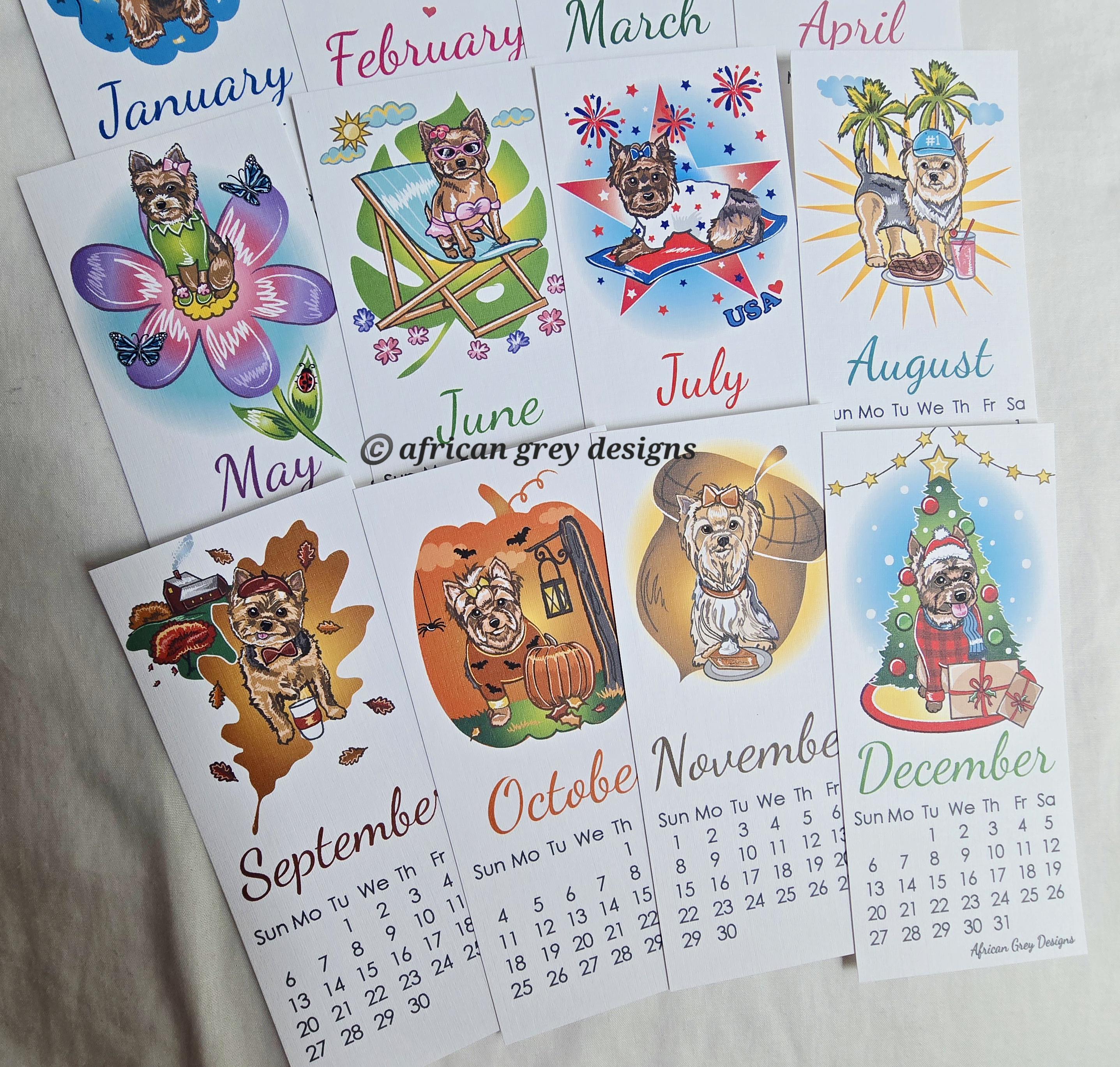 2026 Yorkie Calendar - Mini Desk Size - Printed on Recycled Linen Paper ...