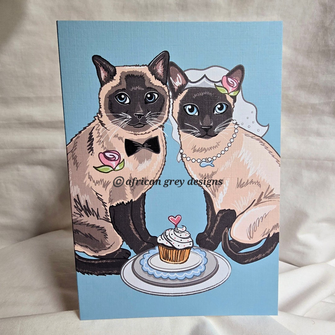 Siamese Cats Wedding Greeting Card - Etsy
