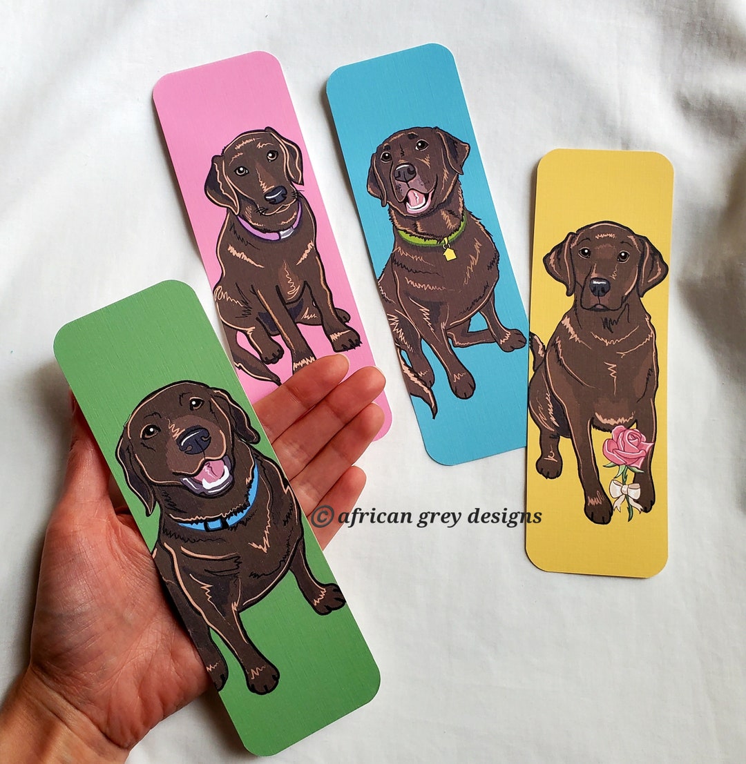Large Chocolate Lab Bookmarks - Eco-friendly Set of 4 - Printed on ...