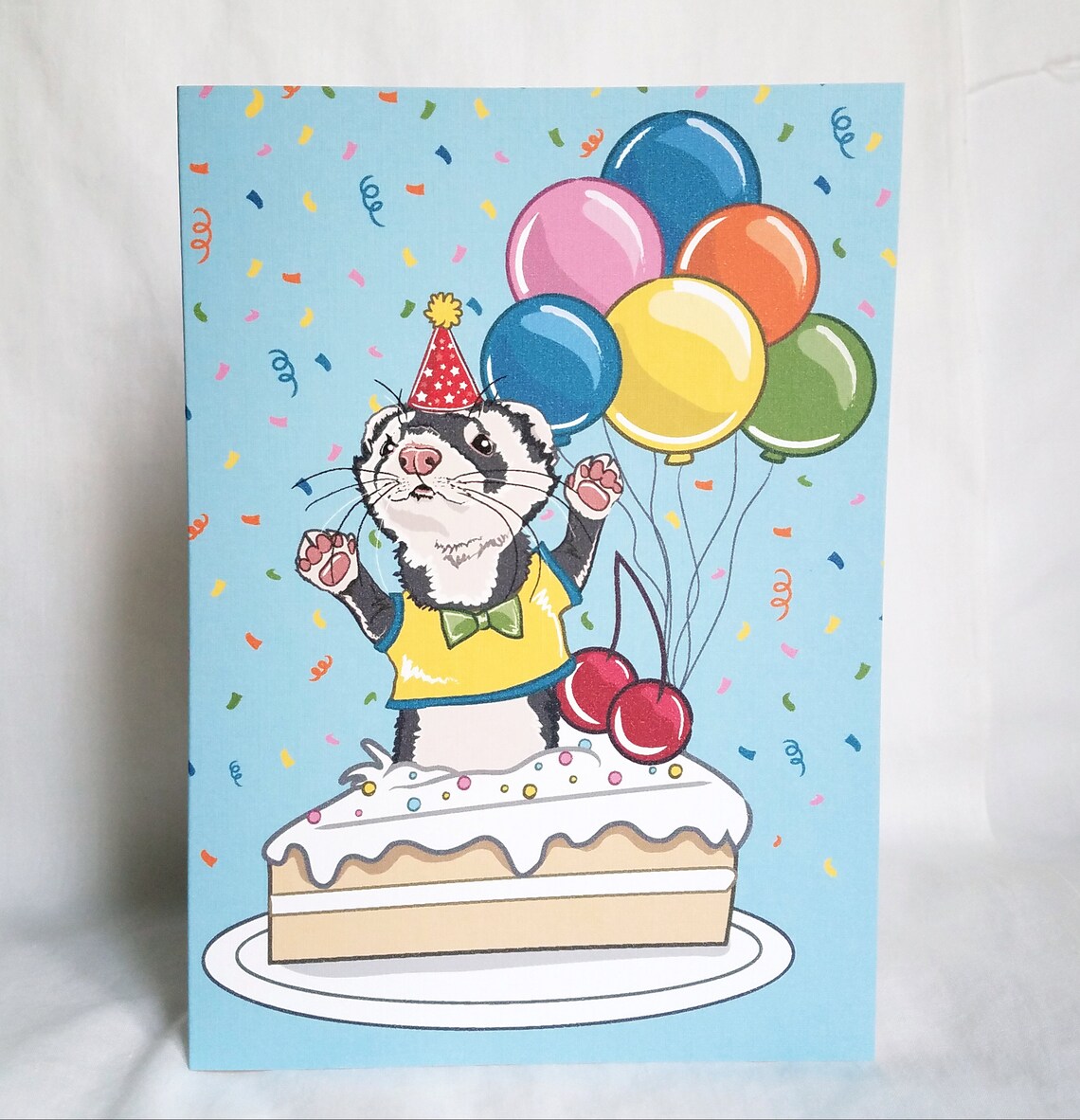 Ferret 'n Birthday Cake Greeting Card - Etsy